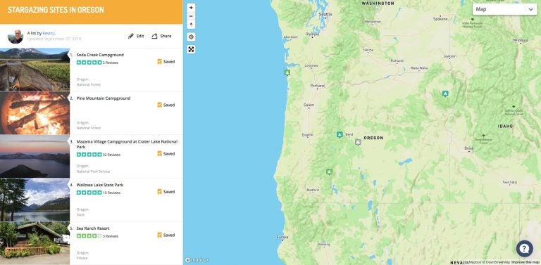 Oregon Dark Sky Map for Ultimate Camping and Stargazing in Oregon